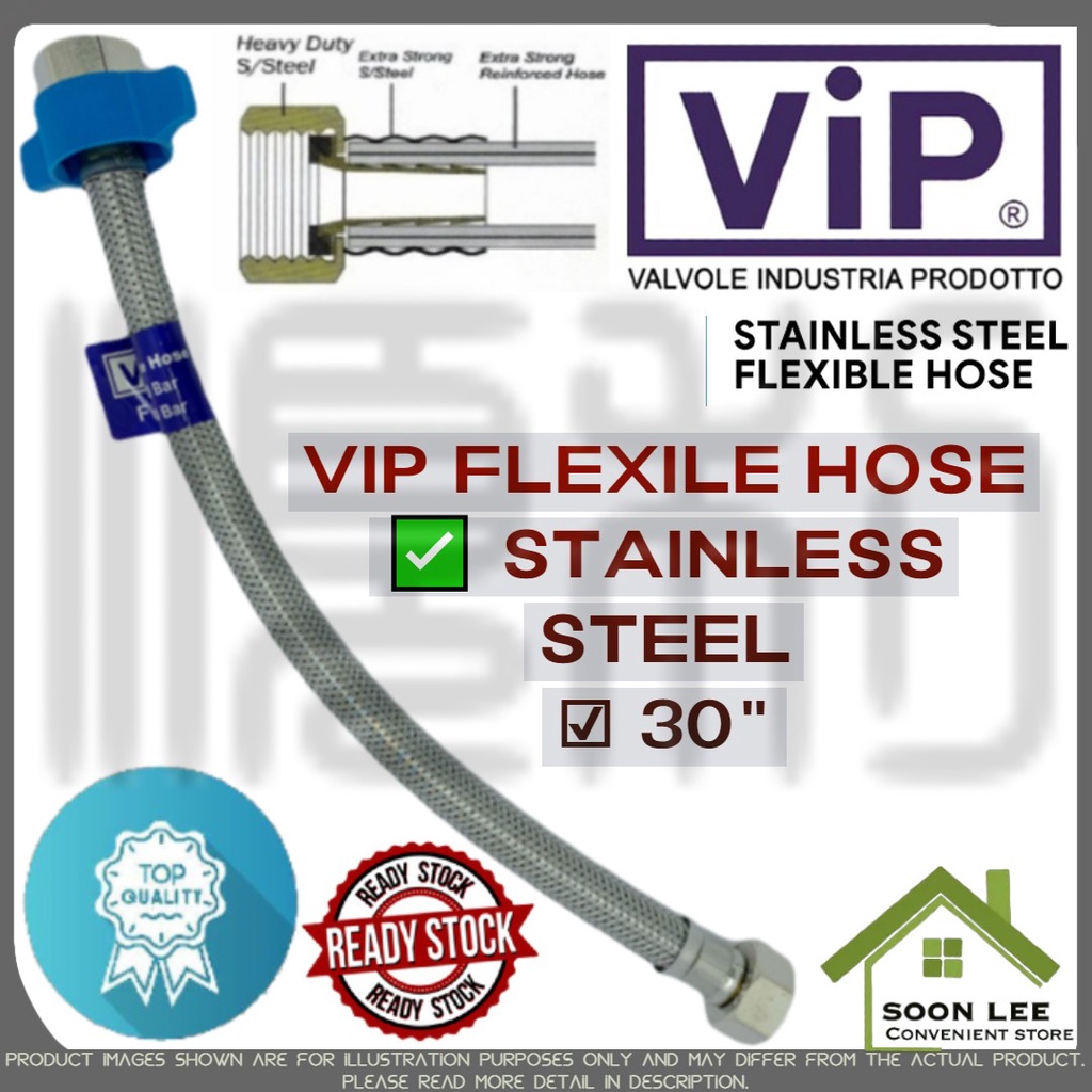 VIP Stainless Steel SS Braided Flexible Hose Spring Pipe Paip Sinki ...