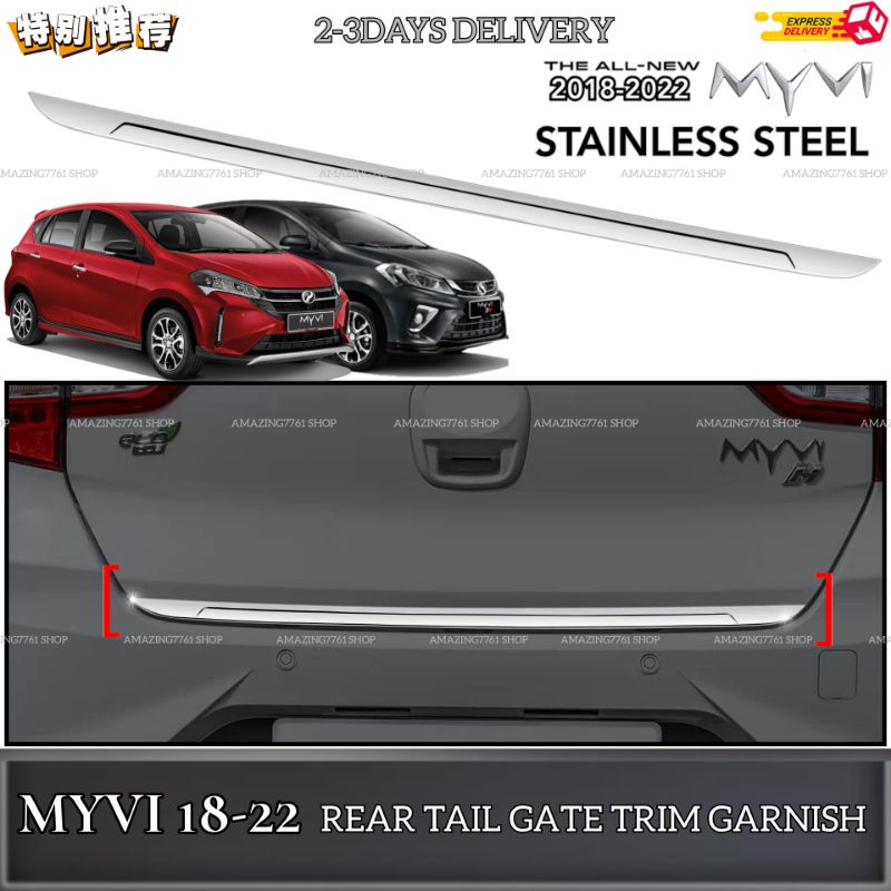 AMAZING PERODUA MYVI 2018-2022 REAR TAIL GATE CHROME LINING MOLDING ...