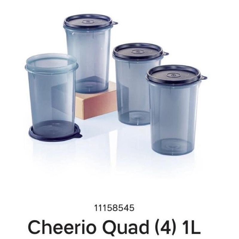 (4 pcs) Cheerio Quad Tupperware 1L/ Bekas Kedap Udara/ Bekas Plastik Serbaguna | Shopee Malaysia