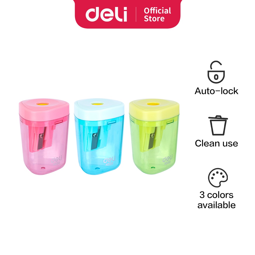 Deli Sharpener EH555 Auto-lock Pencil Sharpener Standard Pencil (8mm ...