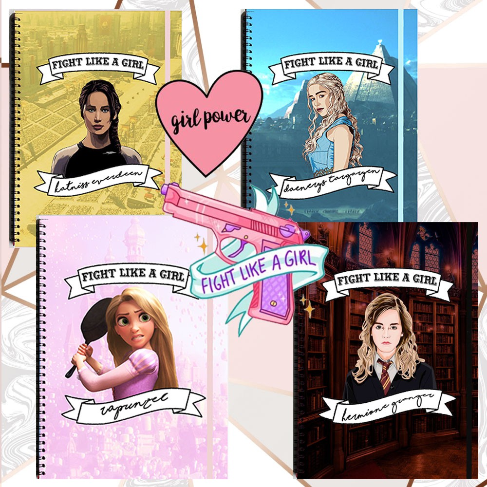 Fight LIKE A GIRL MOVIE CHARACTERS Notebook Diary Journal Office School ...