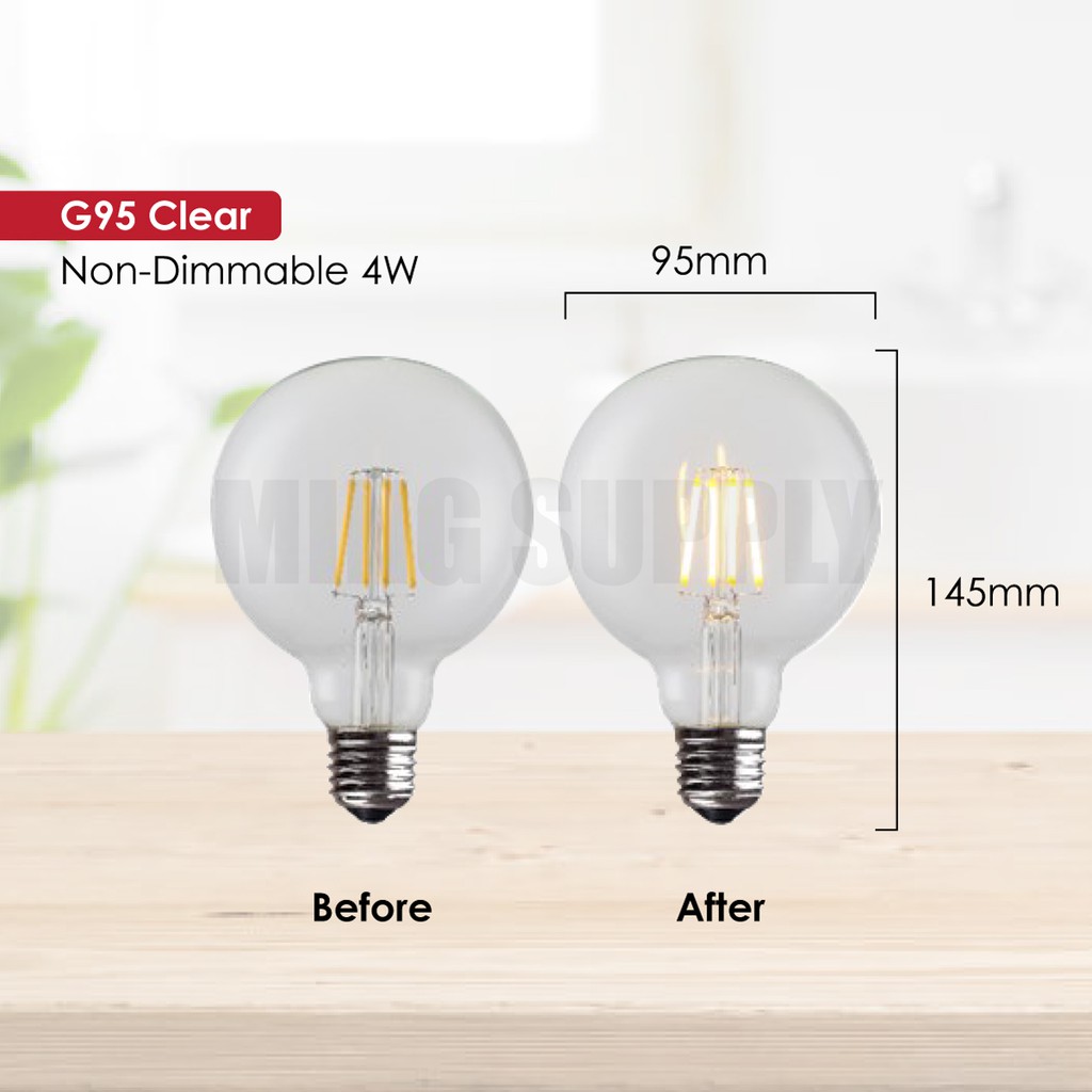 LED Edison Bulb ST64 G80 G95 G125 C35 40W Filament 4W E27 Bulb Retro Vintage Light Bulb Mentol ...