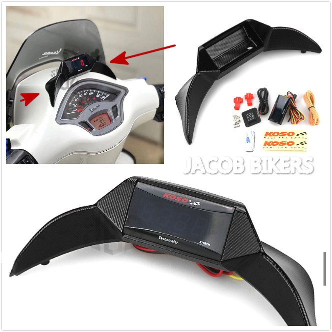 VESPA SPRINT KOSO RPM Meter Digital Square LCD Display Engine Tach Hour ...