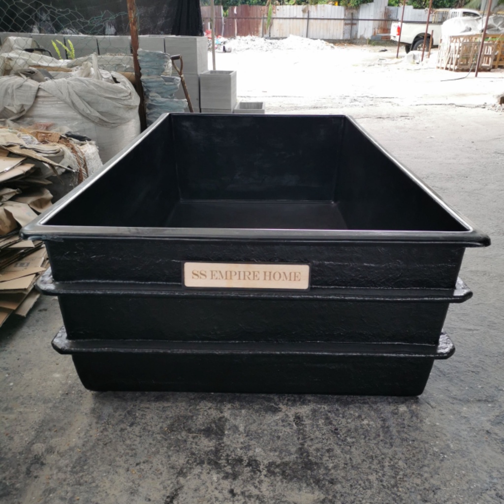 NEX 8 x4x2 Black Fiberglass Fish Tank Water Pond Aquarium Premium Heavy ...