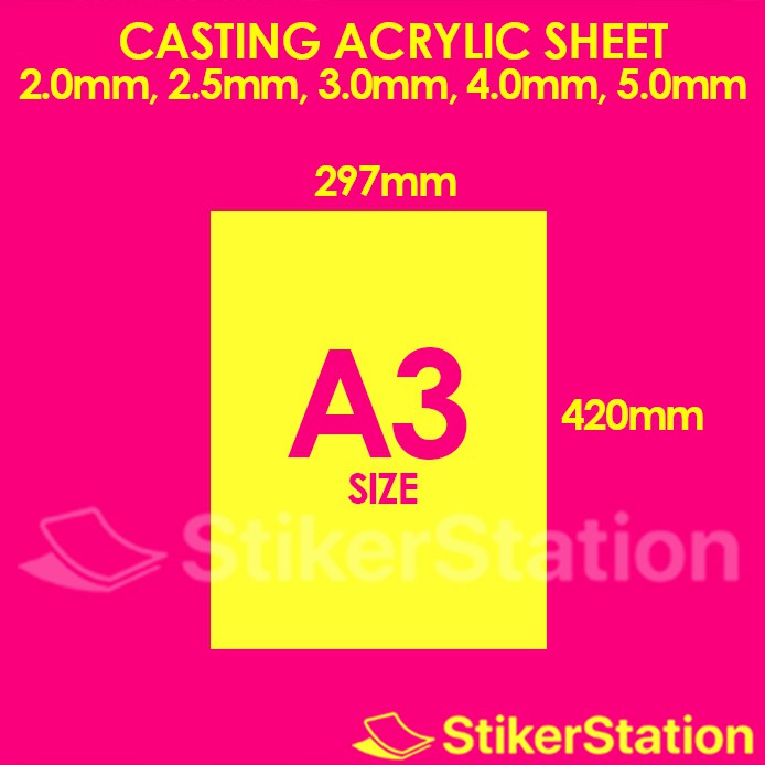 A3 Clear Acrylic Sheet / Transparent Plastik A3 / Grade A Casting ...