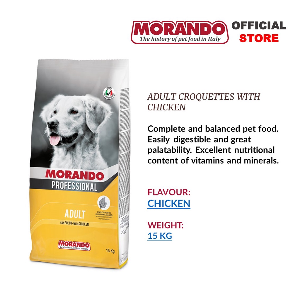 MORANDO PROFESSIONAL Adult Kibbles With Chicken Dog Food (15kg ...