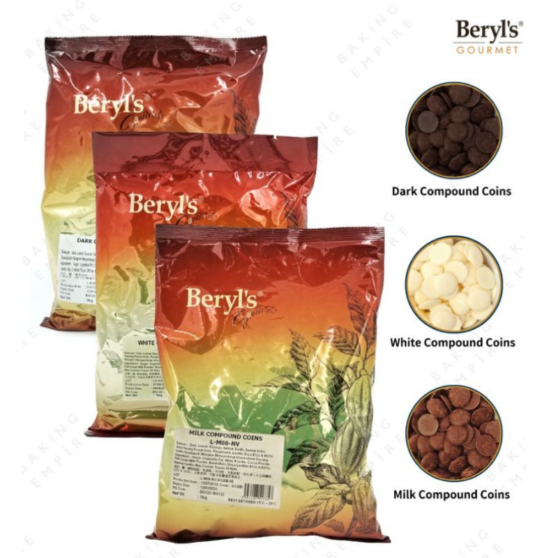 BERYL'S Dark/ Milk/ White Compound Coin 1kg | Shopee Malaysia
