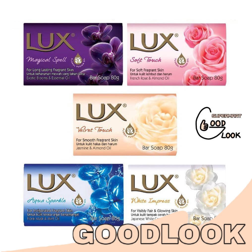 LUX Sabun Bar Soap 3x80g (White/Velvet/Soft/Magical/Aqua) Lux 肥皂香皂 ...