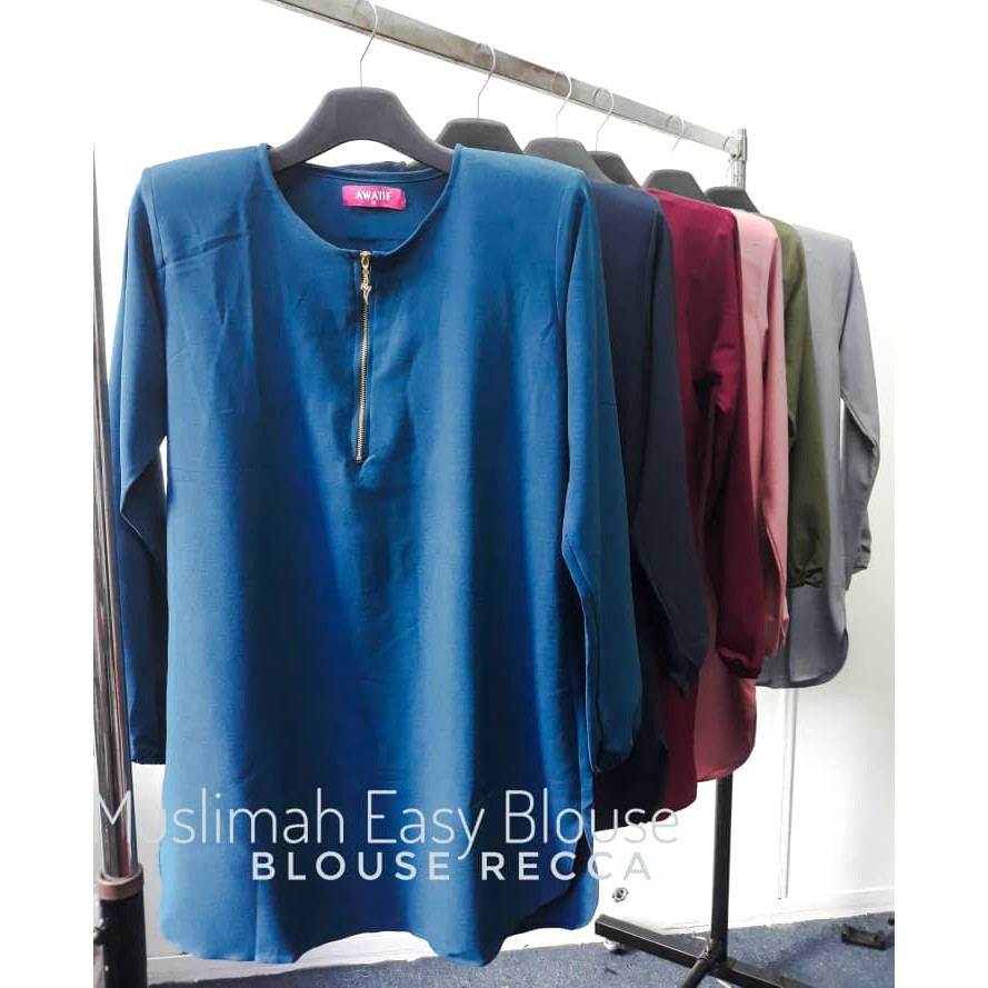 Blouse Muslimah Easy Blouse Women Baju Raya | Shopee Malaysia