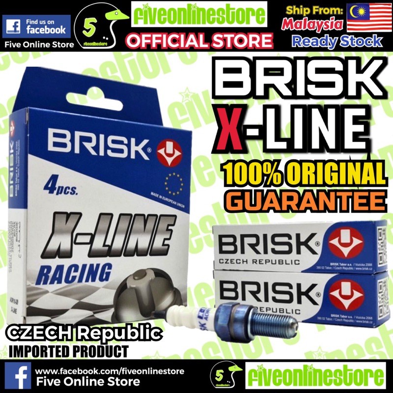 Brisk X-Line Racing Spark Plug XLine For Y15ZR R15 FZ150 LC135 NVX155 NMAX VF3i RS150 Ninja 250 ...
