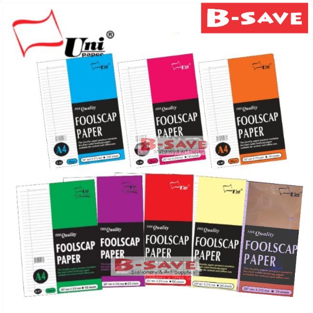 Uni Foolscap Paper / Exam Sheet 60gsm/ 70gsm/ 80gsm /100gsm Kertas ...