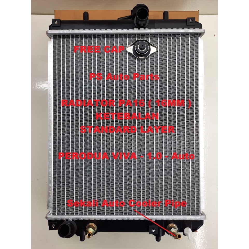 ( FREE CAP ) Radiator Perodua Viva 1.0 Auto Tangki Air Kereta Ketebalan ...