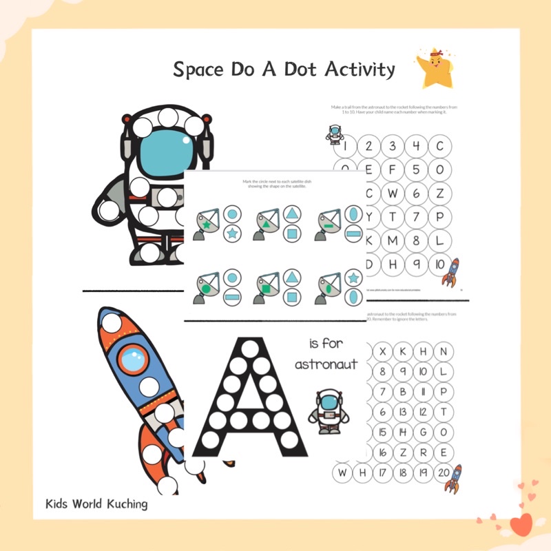 Space Do A Dot Activity PDF Preschool Learning Learn Counting Learn ...