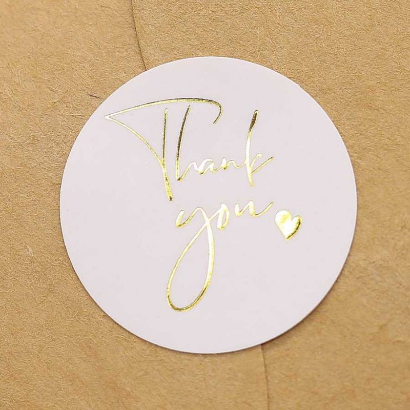SS Thank You Sticker Label Hot Stamping Gold 3.4cm | Shopee Malaysia