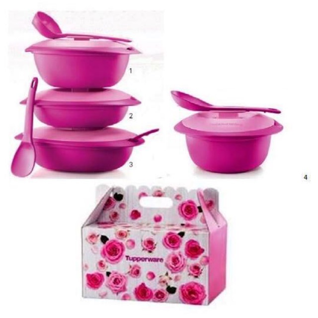 Tupperware Pink Blossom Colection Set | Shopee Malaysia