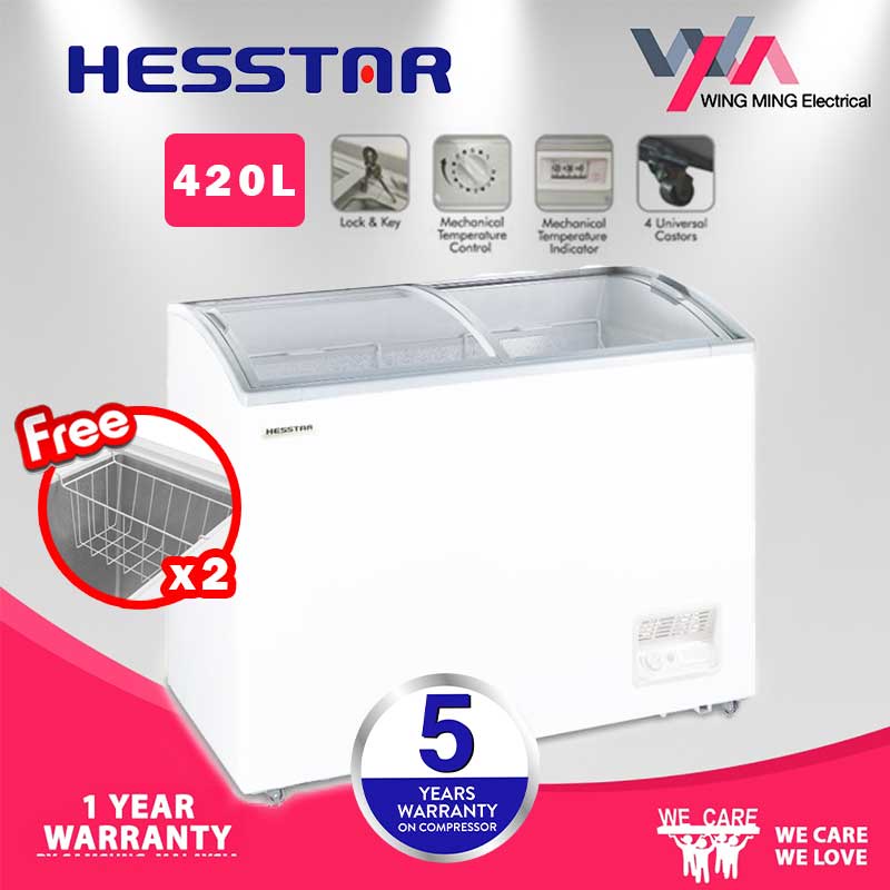 Hesstar 420L Display Freezer Refrigerator 2 Door/Peti Beku 2 Pintu (HCF ...