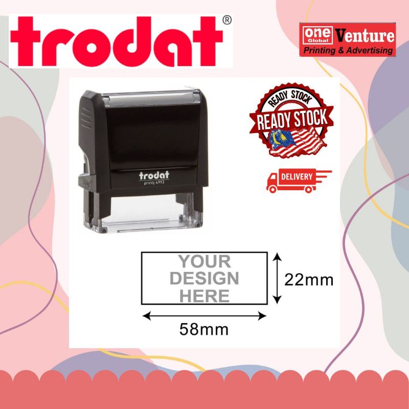 RUBBERSTAMP TRODAT 4913 (customize design) | Shopee Malaysia