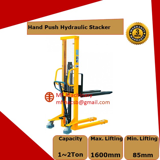 Mf Hand Push Pallet Hydraulic Stacker 1ton 1.5ton 2ton | Shopee Malaysia