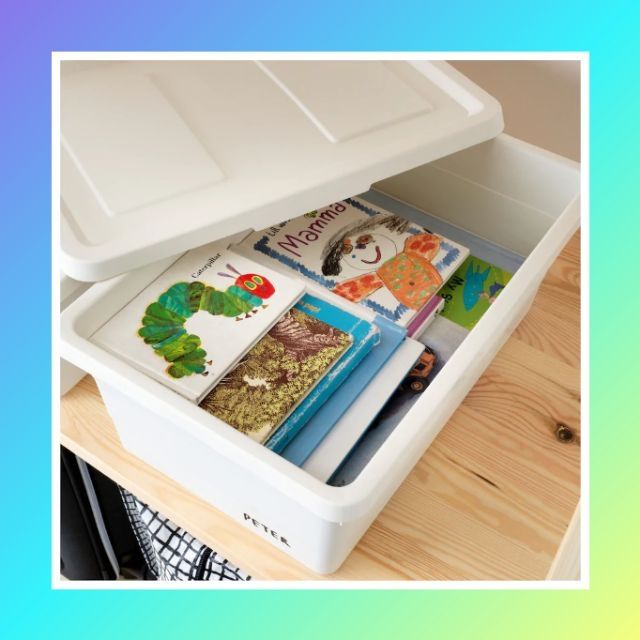 SOCKERBIT Storage box with lid, light blue/white, 38x25x15 cm | Shopee ...