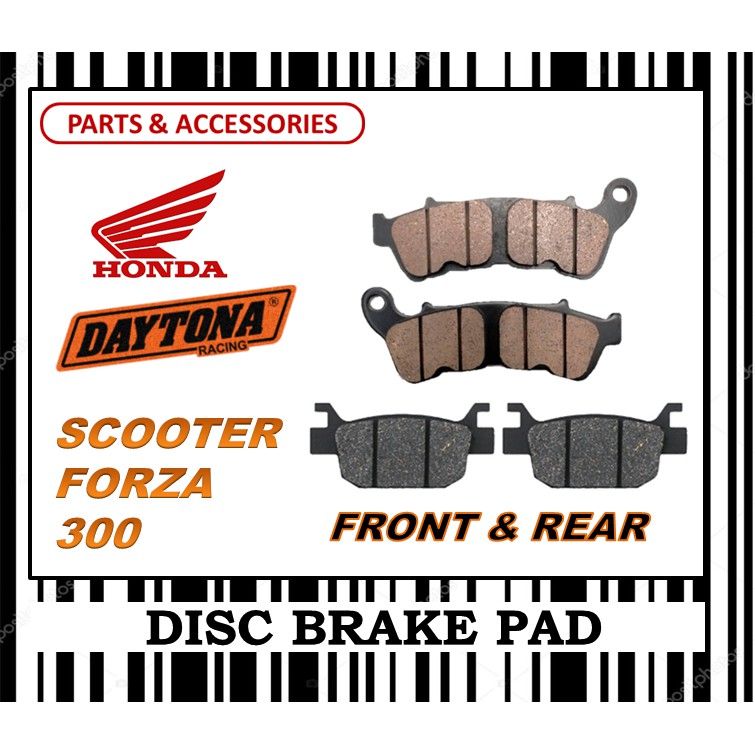 HONDA FORZA 250 300 NSS 300 BRAKE PADS SET SCOOTER FR0NT & REAR DAYTONA ...