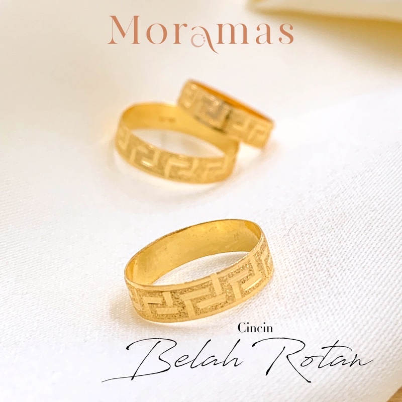 Moramas FASHION Bond Ring 916 Gold/ Cincin Belah Rotan FESYEN Emas 916/ 圆型戒子916金 #Couple Ring ...