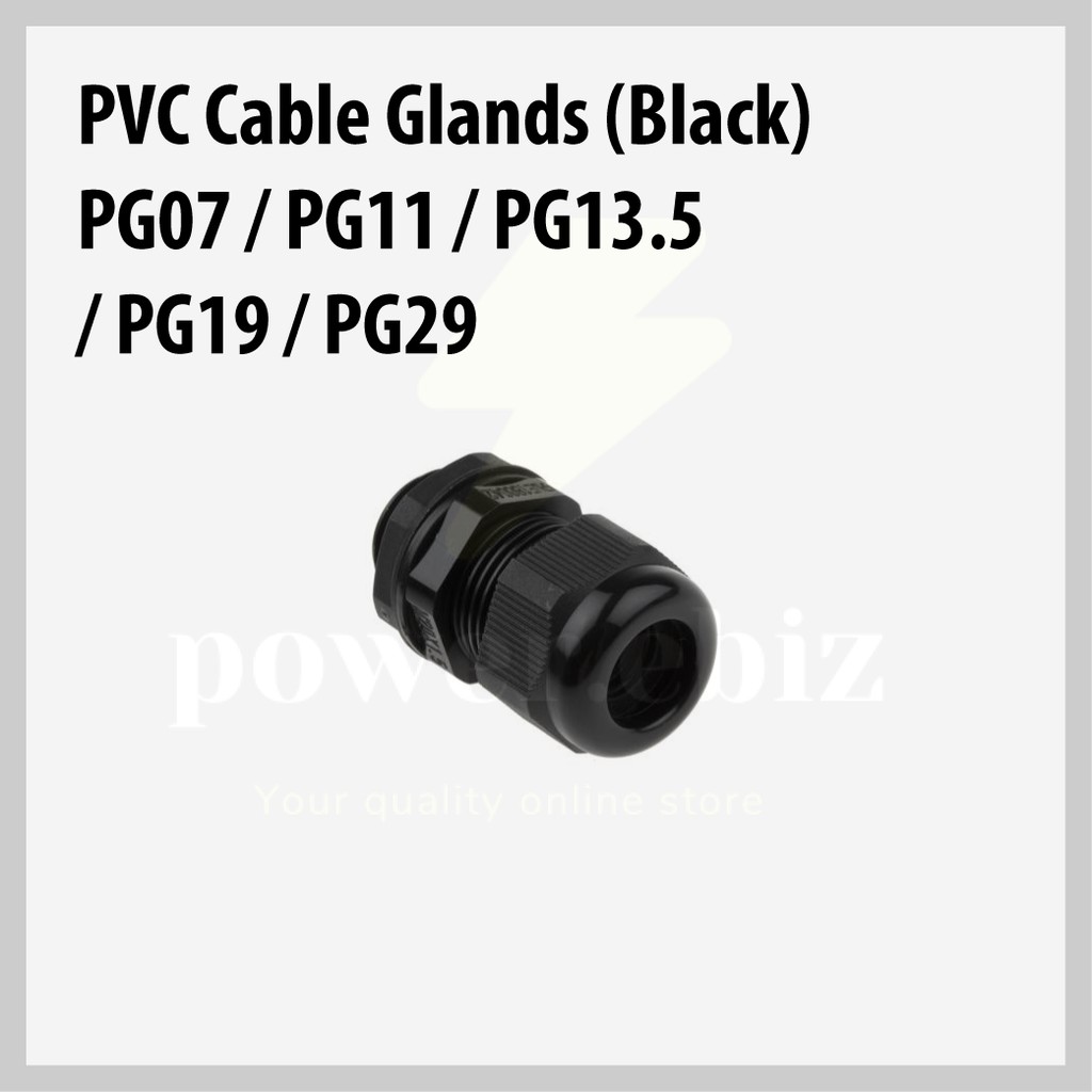 PVC Cable Gland PG07 / PG11 / PG13.5 / PG19 / PG29 (Black) | Shopee ...