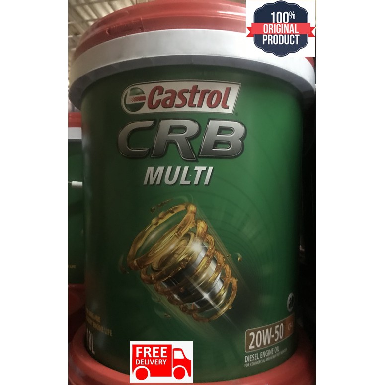 CASTROL CRB MULTI 20W-50 18L DIESEL ENGINE OIL (100% ORIGINAL) | Shopee ...