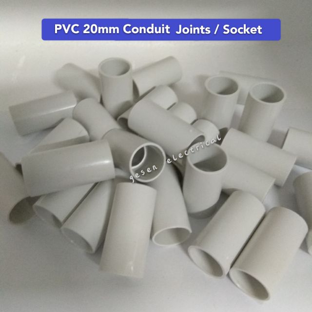PVC 20mm Conduit Joints / Socket Pipe Connectors (10pcs) | Shopee Malaysia