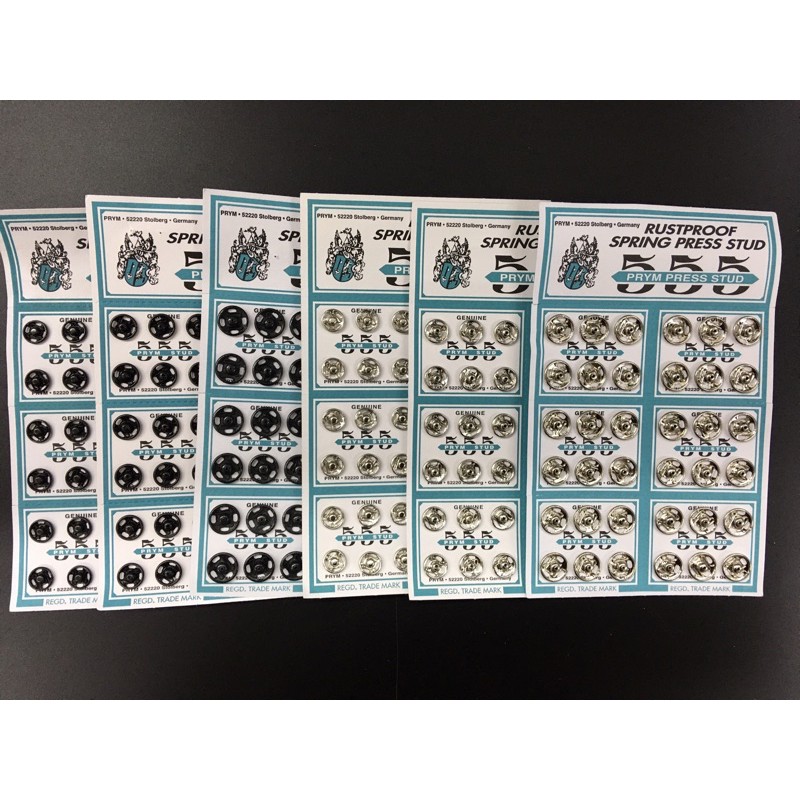 Butang Ketip Press Stud 555 /PRYM Snap Button Black & Nickel (1papan ...
