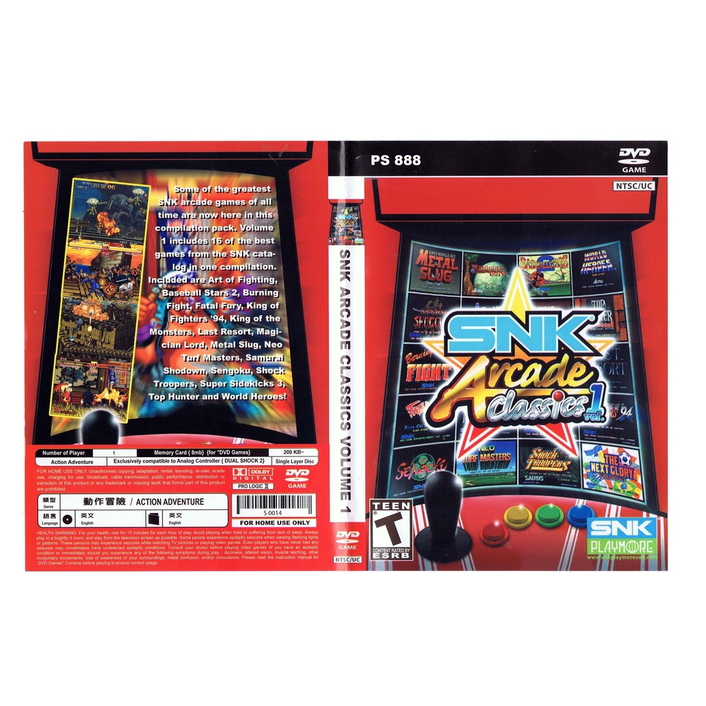 PS2 GAME COLLECTION SNK ARCADE CLASSICS VOL 1 | Shopee Malaysia