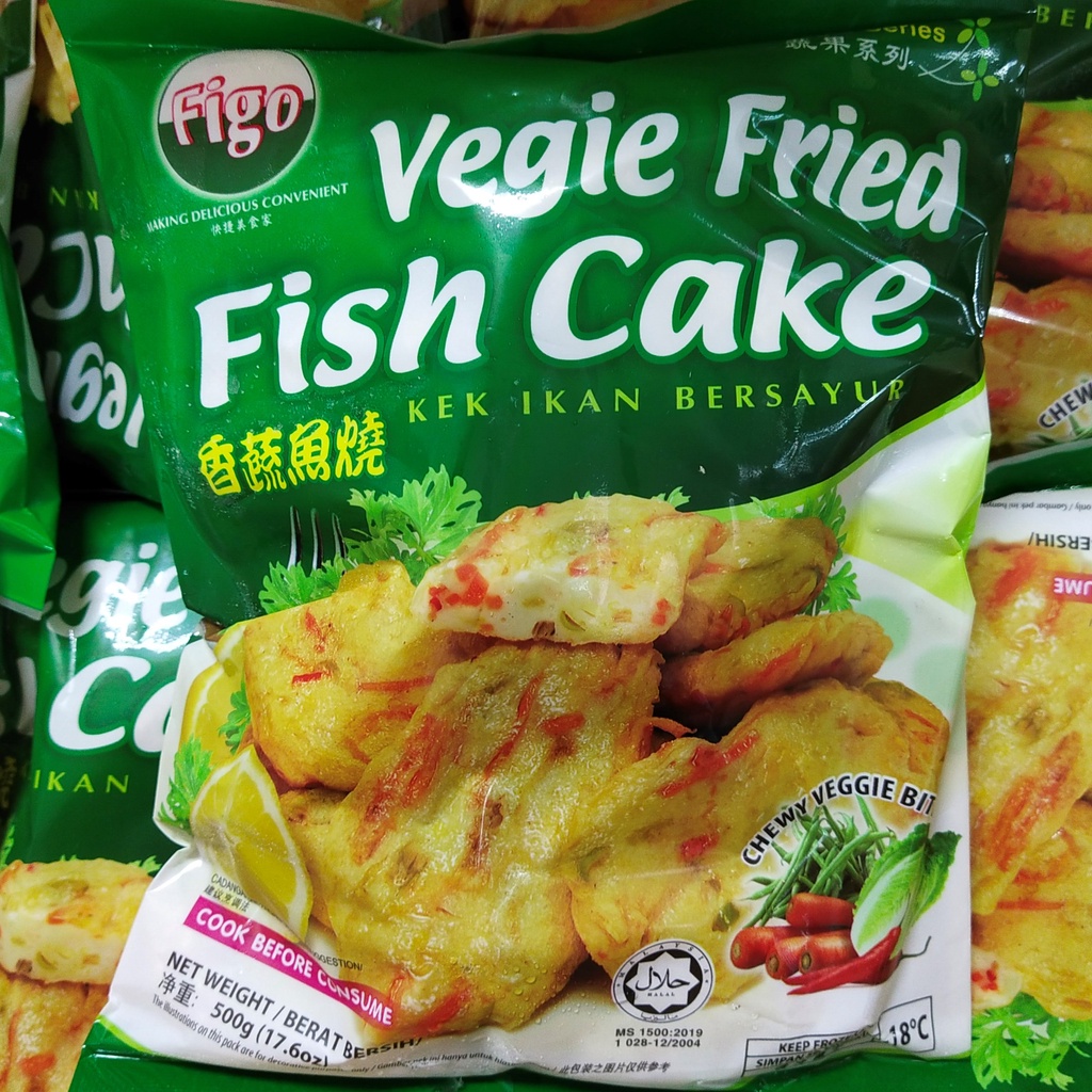 Figo Premium Vegie Fried Fish Cake 500g Frozen Kek Ikan Bersayur Halal ...