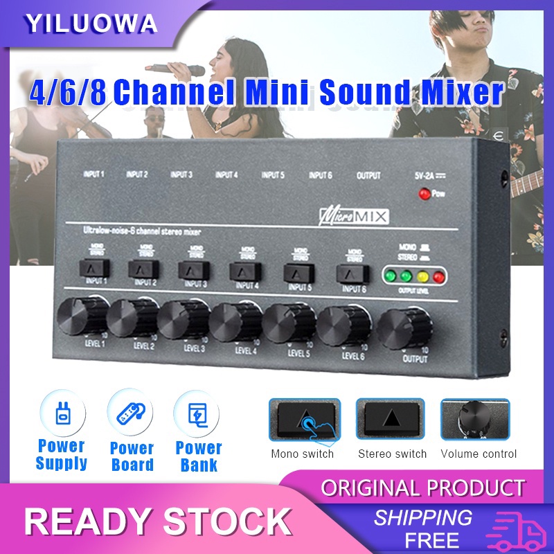 Professional Audio Mixer Stereo 4 Channel 6 Channel 8 Channel Sound ...