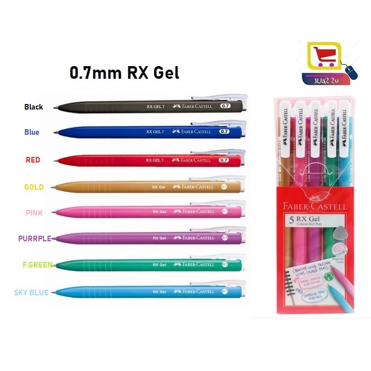 *ORIGINAL* FABER CASTELL RX GEL PEN 0.5MM / 0.7MM / BRIGHT COLOUR 0.7mm ...