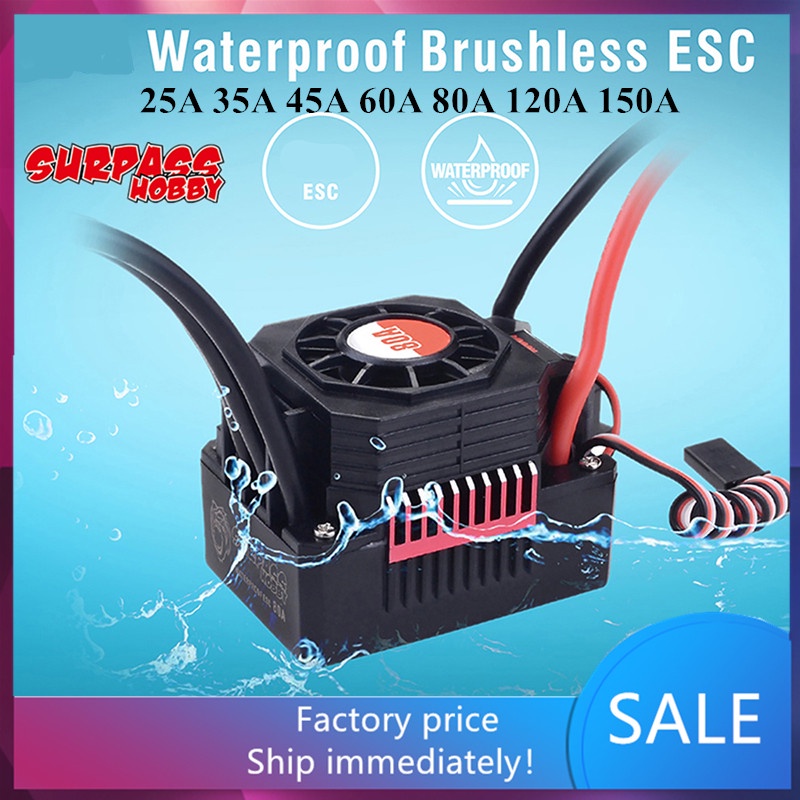 SURPASS HOBBY ESC 25A 35A 45A 60A 80A 120A 150A Waterproof Electric ...