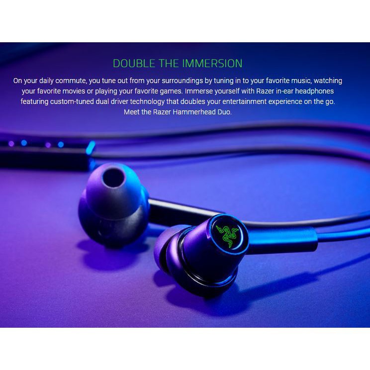 🔥 [Razer Hammerhead Duo] 🔥 Wired 3.5mm Dual Driver Gaming In-Ear ...