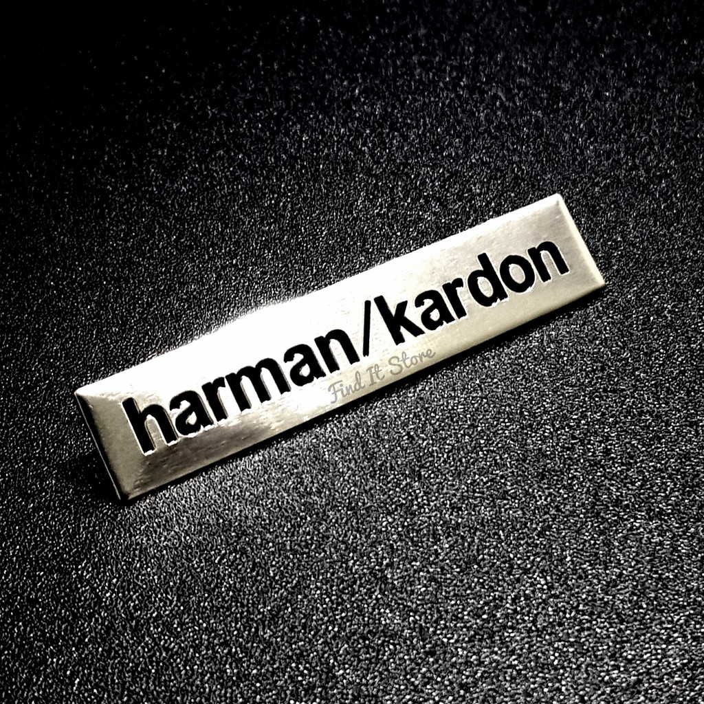 Chrome Black Harman Kardon Aluminum Metal Emblem Badge Size 60mmx12mm ...