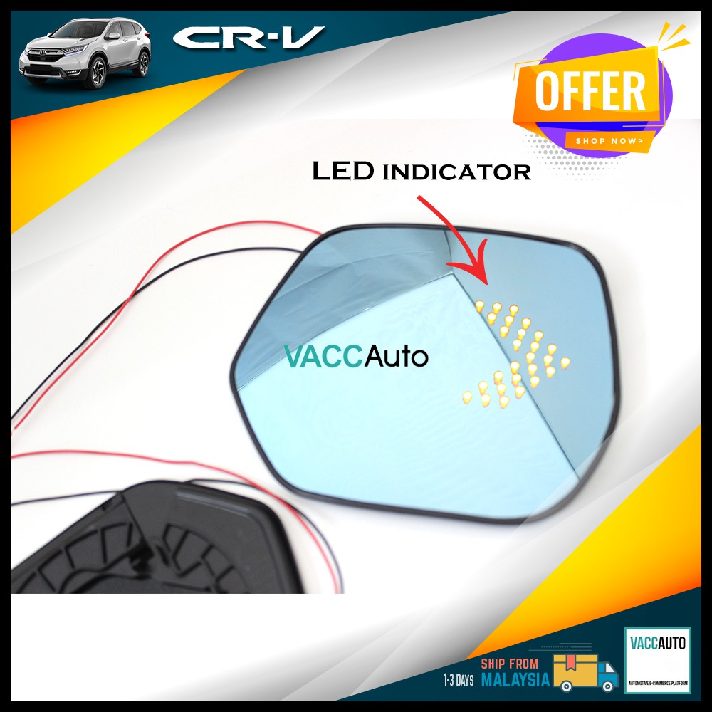Honda CR-V RW Blue Mirror with LED Signal Lamp Winker Mirror Lens For ...