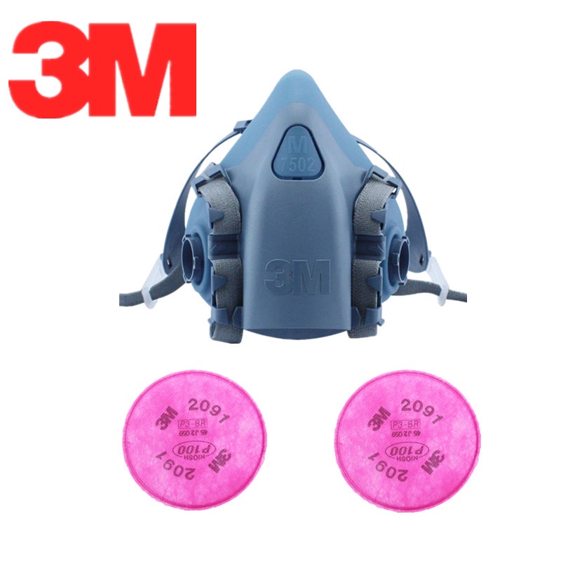 3M mask 7502 2091 P100 Industry Work Mask Silicone Welding Smoke Paint ...