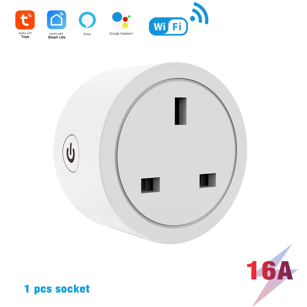 20a 16a Tuya Wifi Socket Uk Plug Smart Socket Wifi Switch Energy