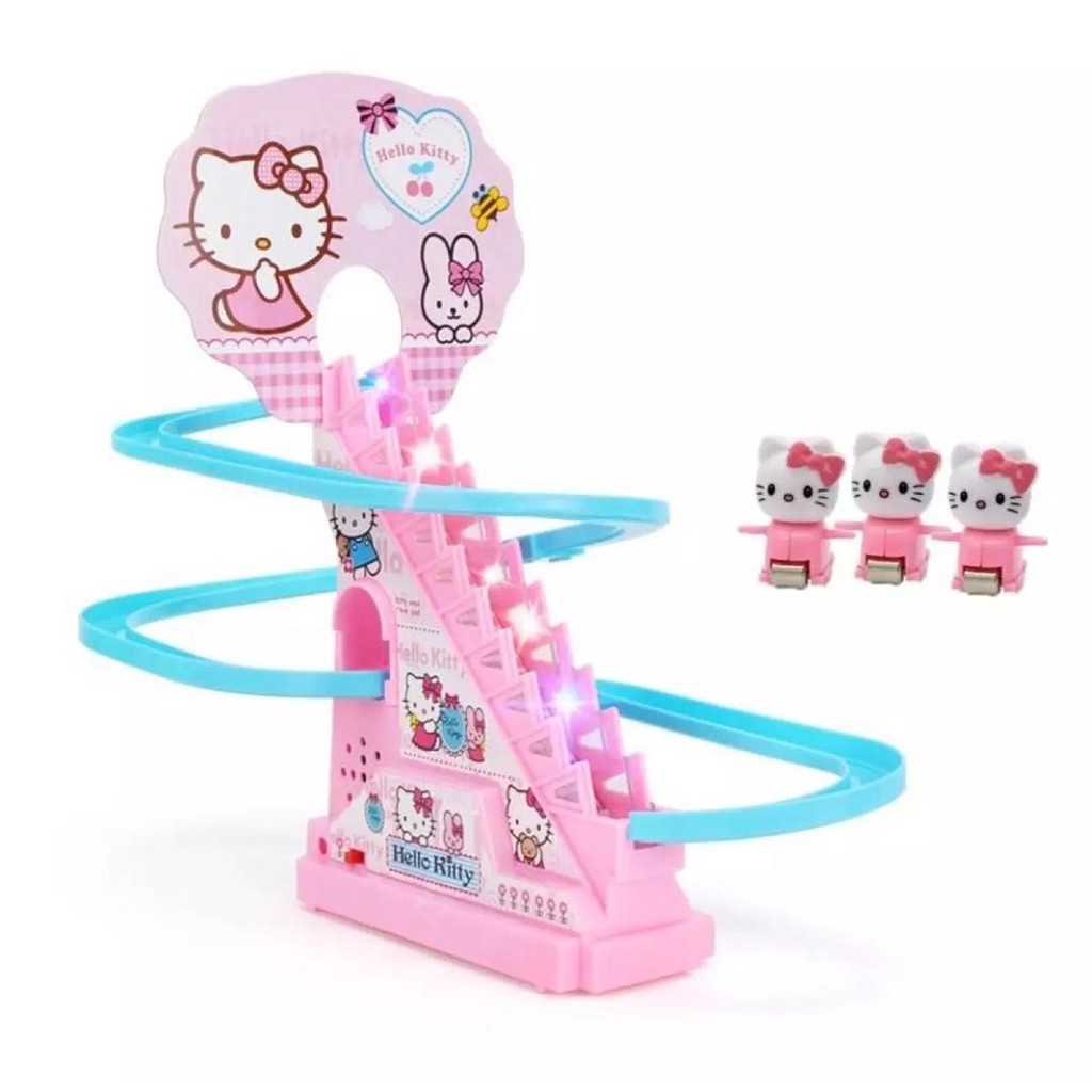 Hello Kitty Musical & Lightening Cartoon Slide Electronic Rail Track ...