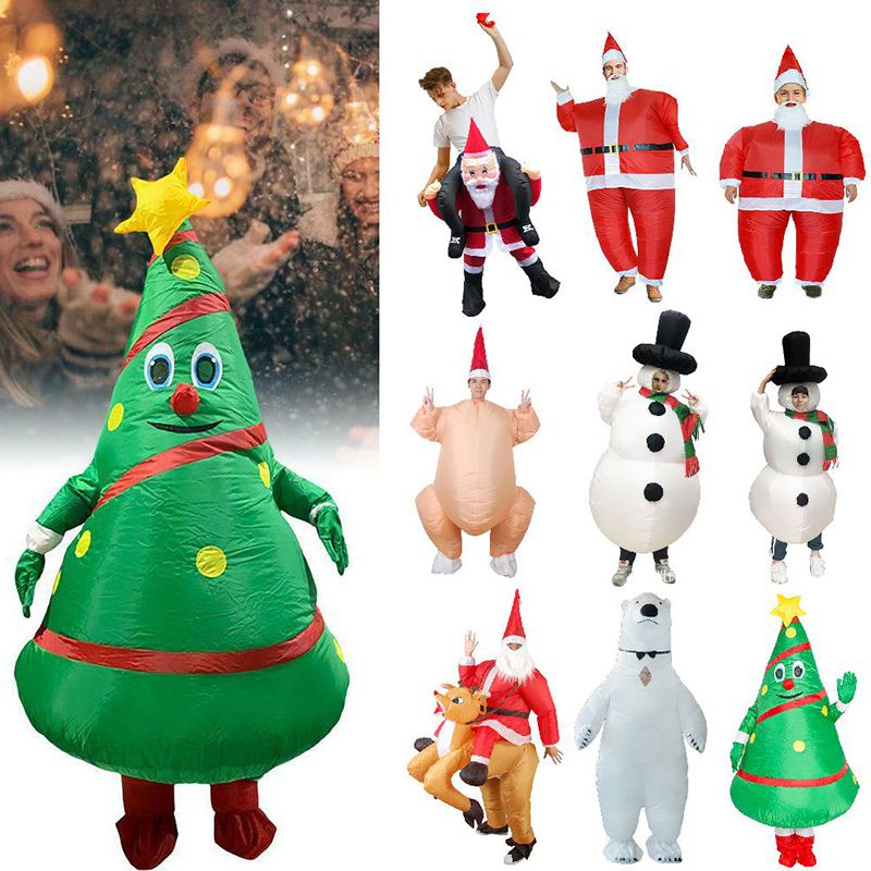Adult Christmas Inflatable Fancy Dress Costume Unisex Funny Suit Outfit