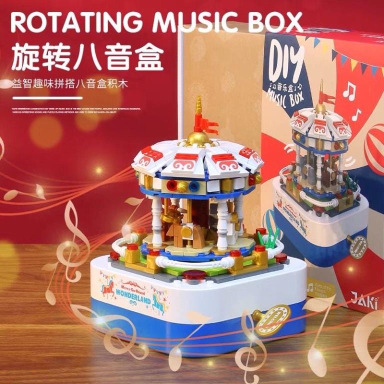 JAKI MERRY GO AROUND CAROUSEL WONDERLAND THEME PARK MUSIC BOX BUILDING ...
