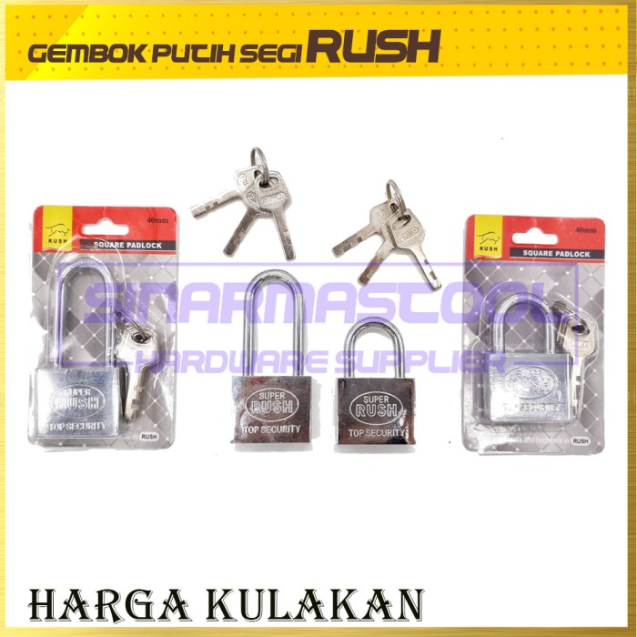 PUTIH 30mm Square Short White Padlock (3 Keys) | Shopee Malaysia