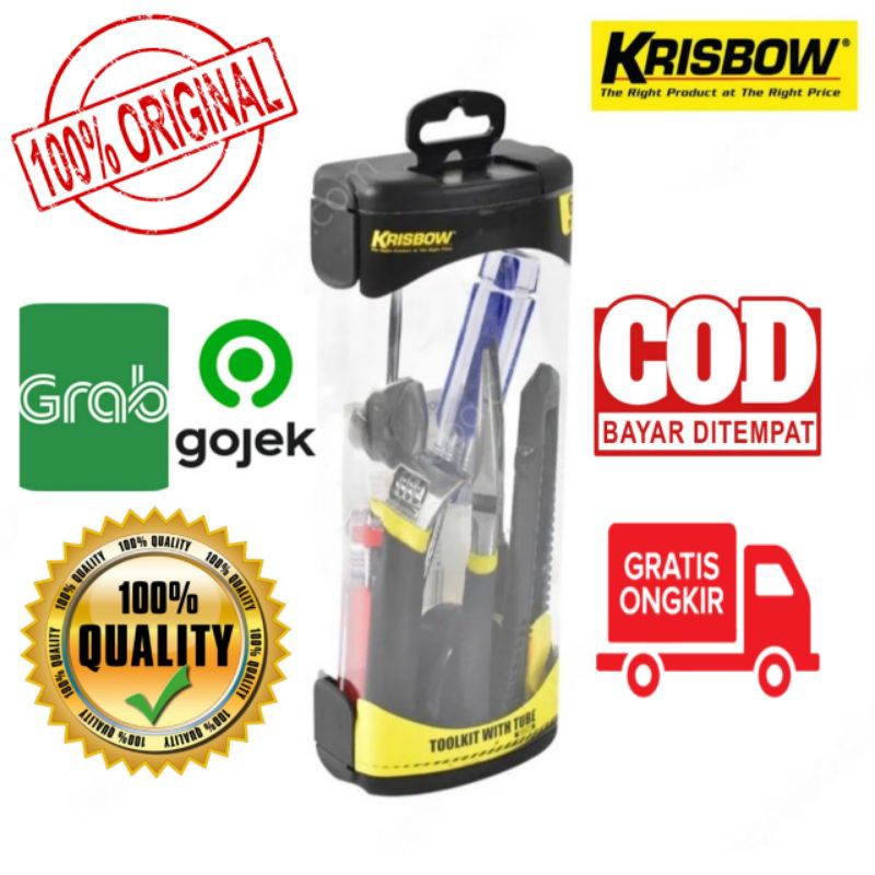Original Krisbow Set Of 6 Pcs Tool Kit With Storage | Shopee Malaysia