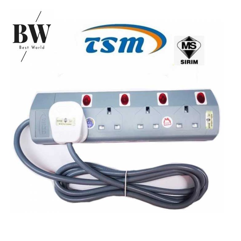 [Full Sirim] 4 Way Extension Trailing Socket 2.0m/5.0m | Shopee Malaysia