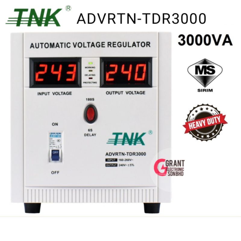 TNK 3000VA Heavy Duty Voltage Regulator ADVRTN-TDR3000 Automatic ...