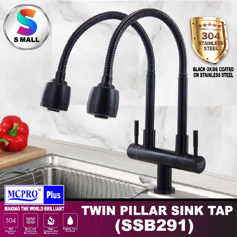MCPRO PLUS BLACK OXIDE COATED ON STAINLESS STEEL SUS304 KITCHEN FAUCET ...