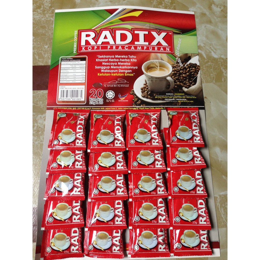 ORIGINAL KOPI RADIX PAPAN /KOPI RADIX PAPAN MERAH (20 sachet x 23g x 1 papan) :- Ready Stock & 1 ...