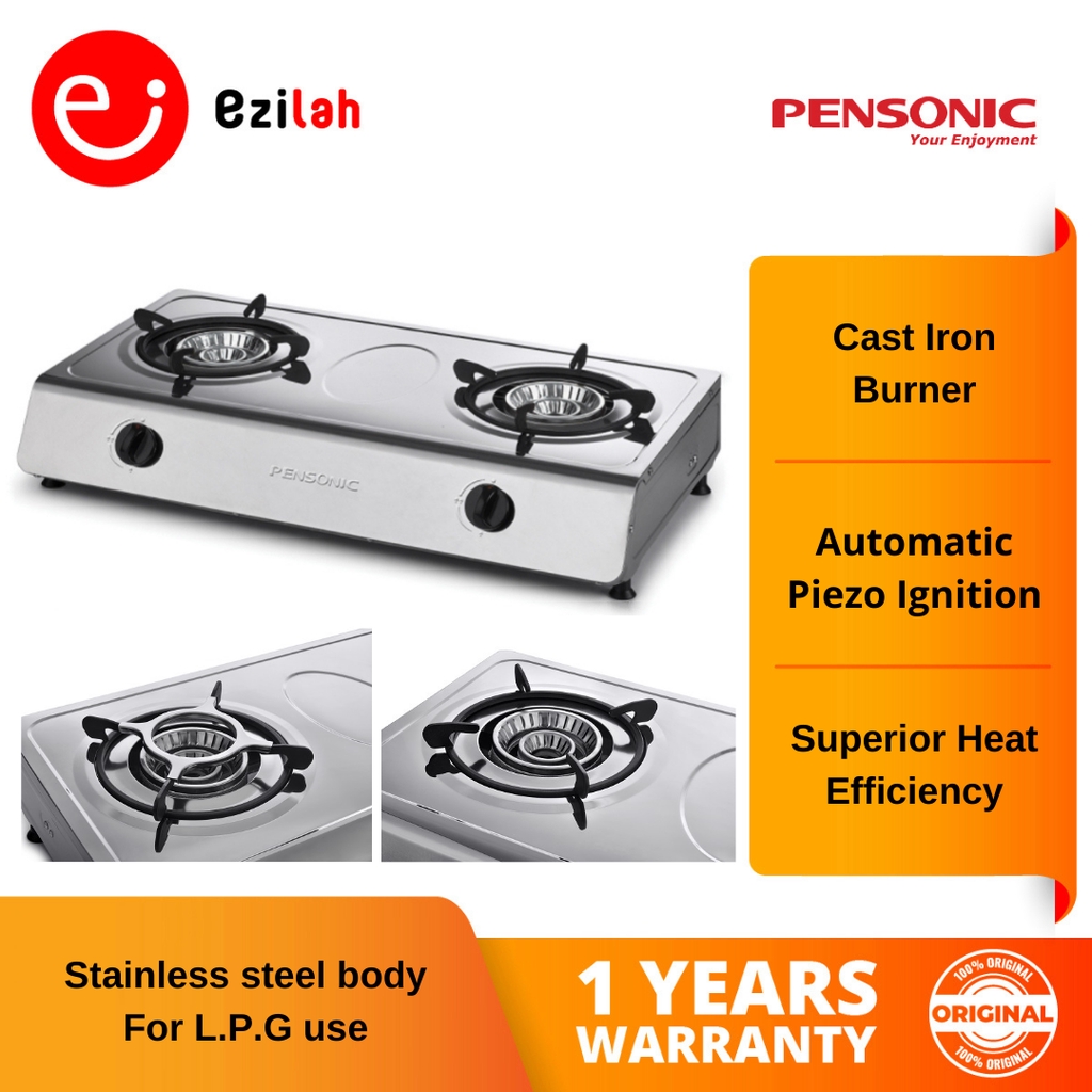 Pensonic Whirlwind Power Flame 2 Burner Gas Stove PGC-5602S (Stainless ...