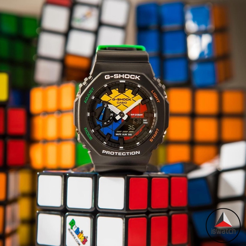 【READY STOCK】Casio GAE-2100RC-1A LIMITED G-Shock × RUBIK Black Surface ...